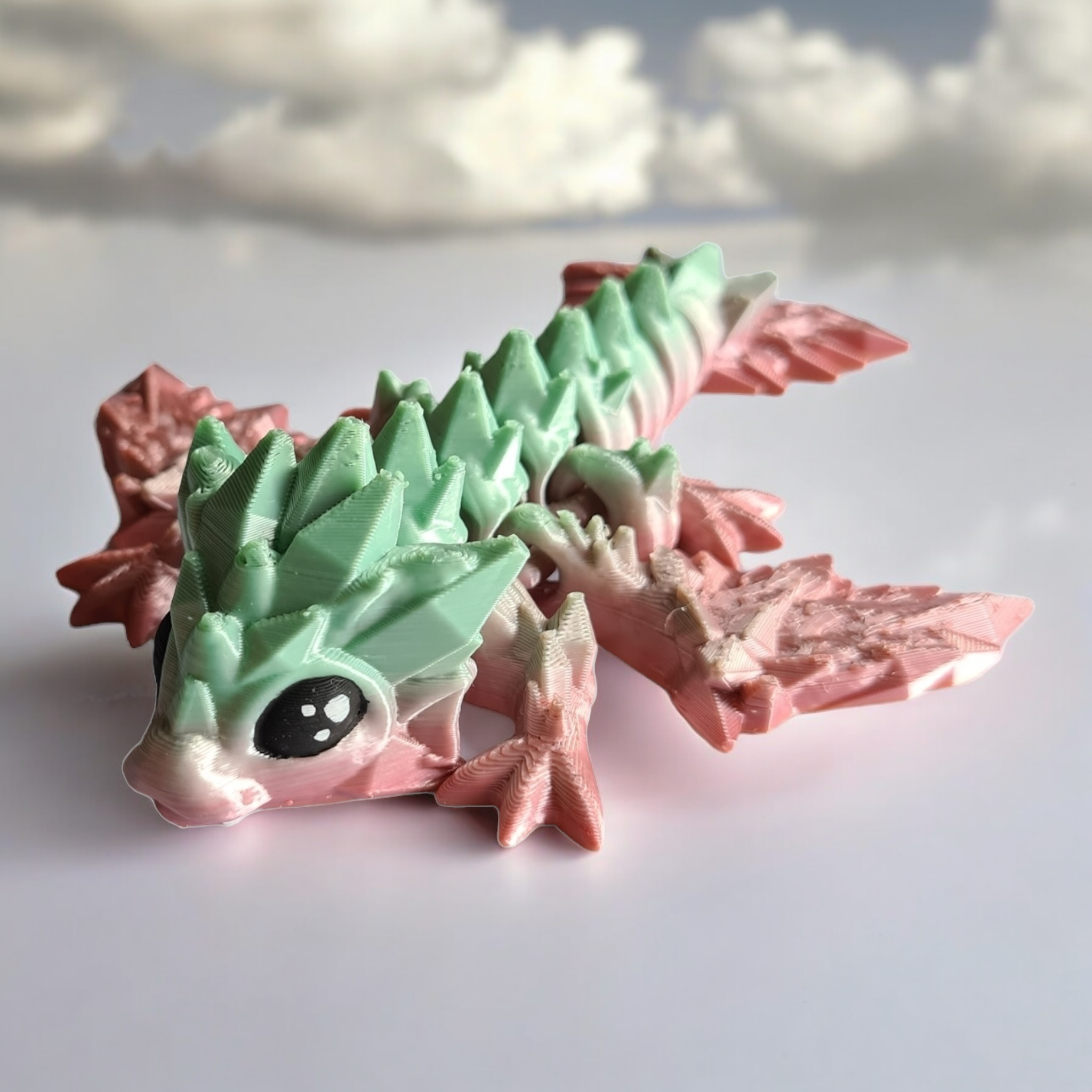 3D Printed Mini Crystal Dragon Cinderwing – Three29 Designs